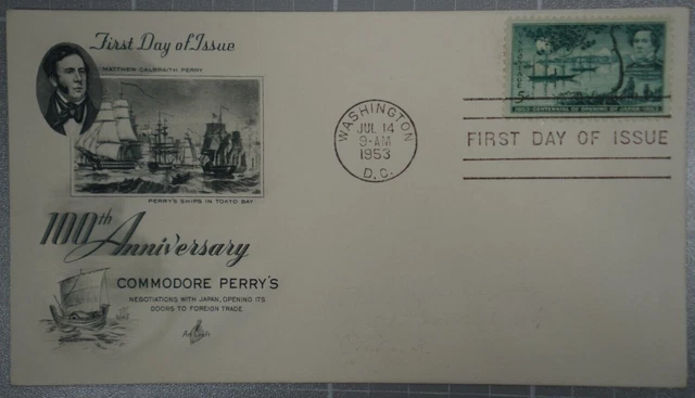 US 1953 FDC, Commodore Perry Opening of Japan, Art Craft, 5c (#1) EUR 0 ...