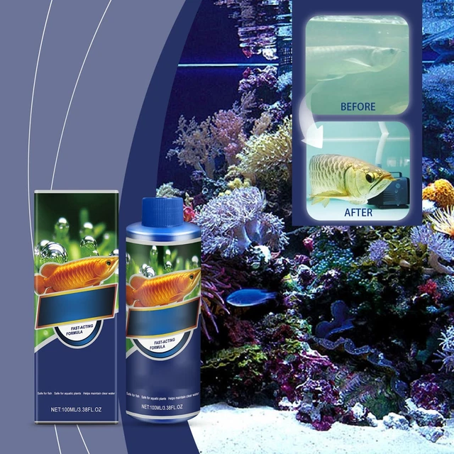 AQUARIUM ALGAECIDE FISH Tank Water Cleaner Reduces Waste Sludge ...