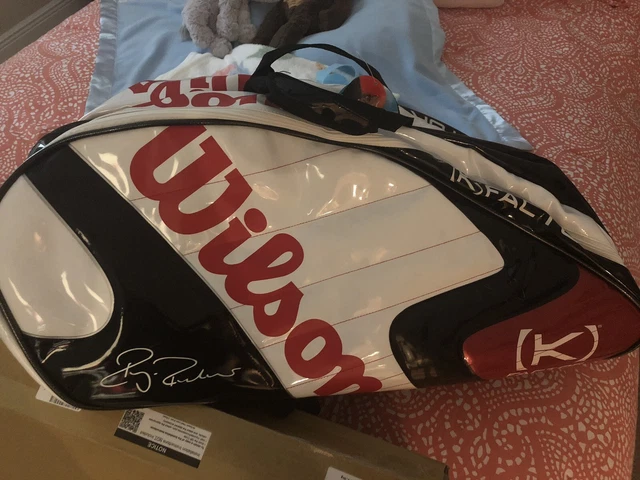 WILSON KFACTOR WIMBLEDON Limited Edition Bag(Signed By Federer W A Gold ...