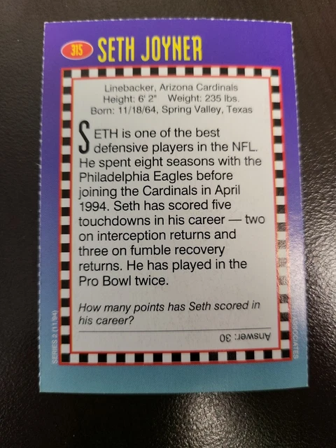 1994 SPORTS ILLUSTRATED For Kids Seth Joyner Card #315 EUR 2,21 ...