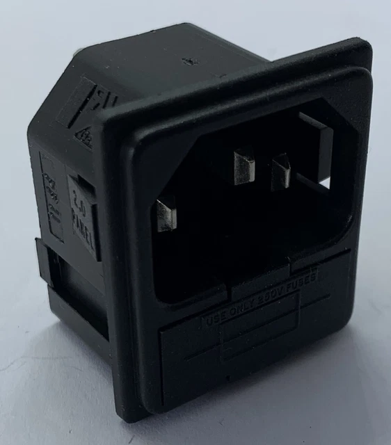 1 X C14 IEC Fused Inlet Socket Connector Chassis Panel Mount Uk Seller ...