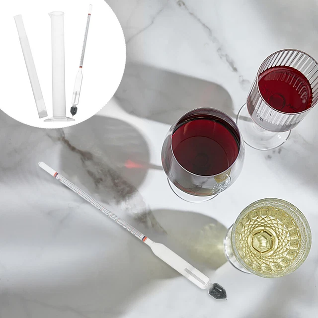 TRIPLE SCALE HYDROMETER Test Jar Measuring Cup Alcohol Concentration ...