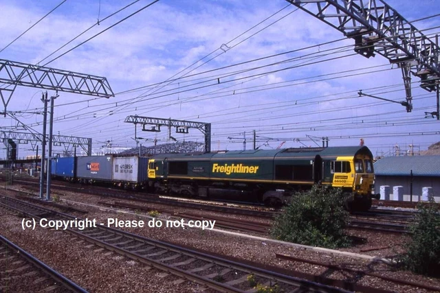 ORIGINAL 35MM RAILWAY SLIDE - Class 66 # 66502 at Stratford 25-06-2009 ...