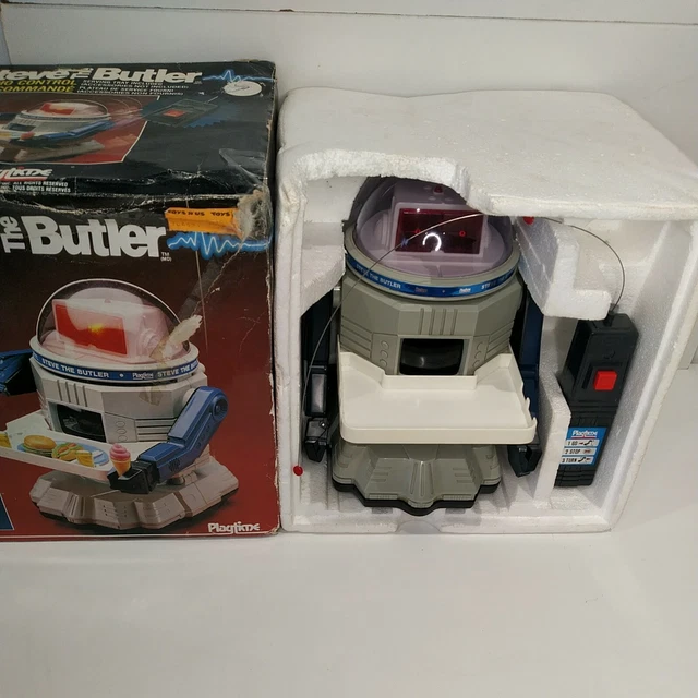 STEVE THE BUTLER Robot Toy's R Us Telecomando Giocattolo Gioco 1986 ...