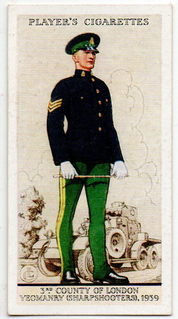 PLAYERS CIGARETTE CARD UNIFORMS OF TERRITORIAL ARMY 1939 No.47. LONDON ...