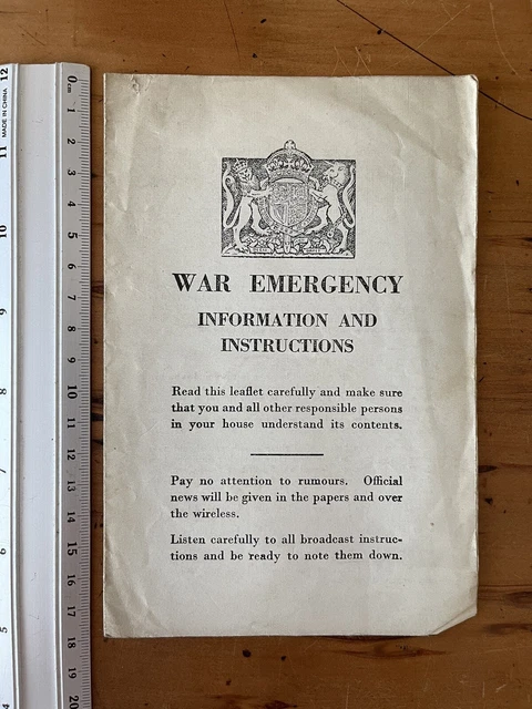 WW2 BRITISH ARMY Home Front Pamphlet War Emergency Information ...