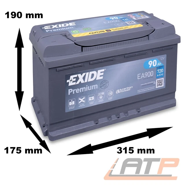 EXIDE AUTOBATTERIE 12V 90Ah STARTERBATTERIE 720A INKL LIQUI MOLY ...