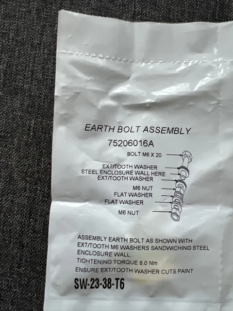 SCHNEIDER SW 23 38 T6 Earth Bolt Assembly £9.99 - PicClick UK