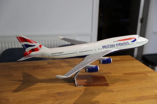 RARE PACMIN 1:100 British Airways Boeing 747-400 Pacific Miniatures Inc ...