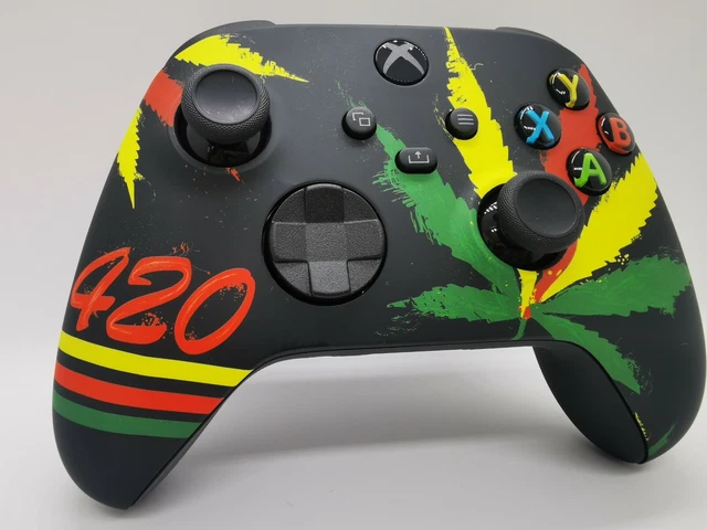 XBOX WIRELESS CONTROLLER - 420 Custom Design (Weed Leaf Green, Yellow ...