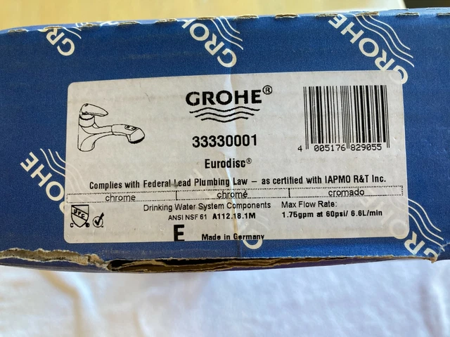 GROHE 33330001 EURODISC Single Handle Pull-out Dual Sprayer Kitchen ...