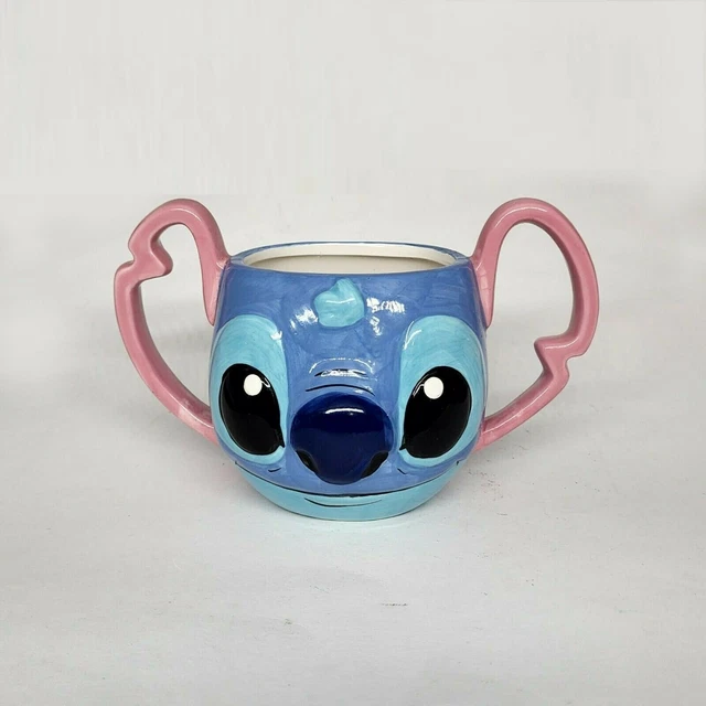 DISNEY LILO & Stitch 3D Blue Pink Figural Ceramic Coffee Tea Mug Cup £ ...