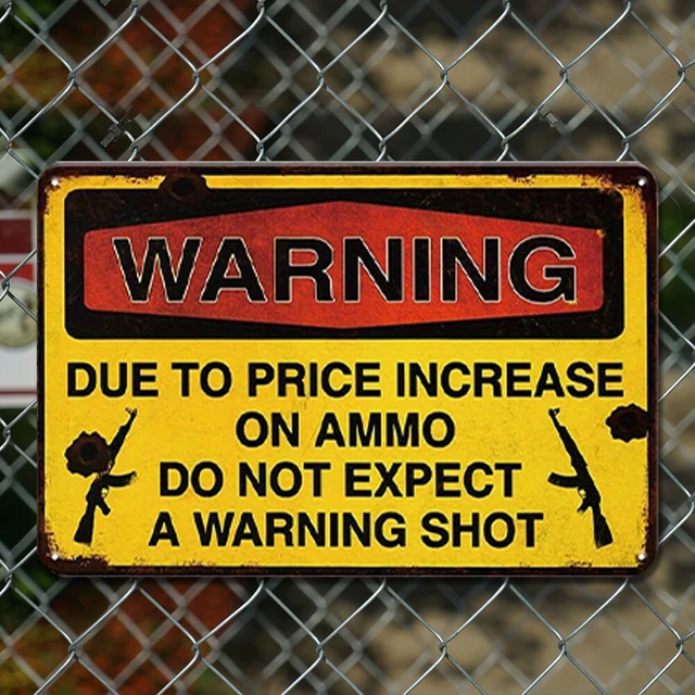 VINTAGE METAL PLATE Warning Sign Rectangular Iron Painting Wall Art ...