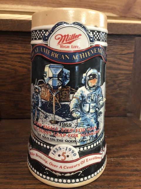 VINTAGE MILLER HIGH Life Beer Stein Great American Achievements NASA ...