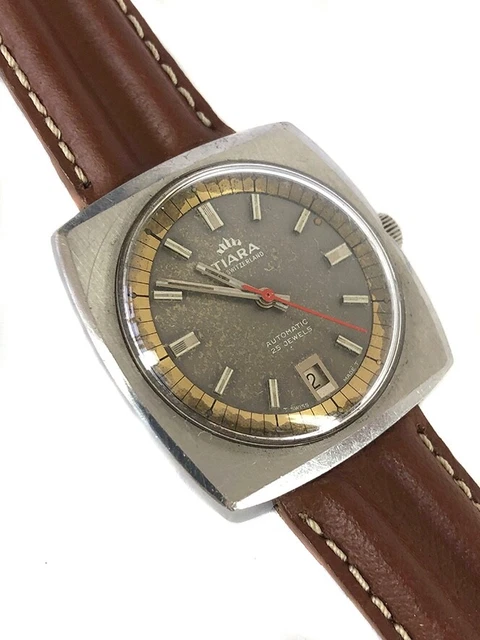 VINTAGE AUTOMATIC 70S SWISS MENS TIARA 25 JEWEL ETA 2782 MOVEMENT WATCH ...