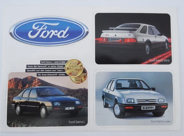 ADESIVO PUBBLICITÀ FORD Sierra XR4i Laser Ford Logo 1984 Oldtimer EUR ...