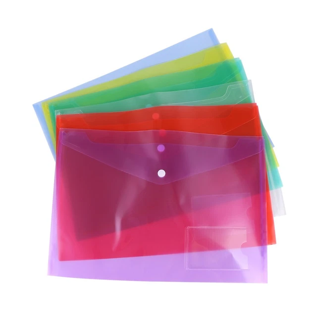 20 PCS MULTI-COLOR Document Holder Folder for Papers Storage Bag File ...