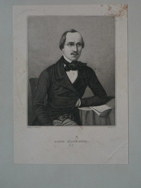 ERNST JULIUS OTTO (1804-1877)-German Composer-Original Engrav 19Th ...