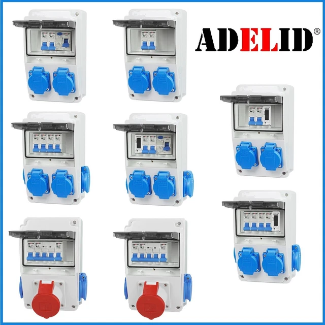 BAUSTROMVERTEILER WANDVERTEILER KOMPLETT Verdrahtet 32A 16A 230V Bals Cee Dose EUR 40,27 ...