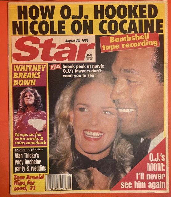 O.J. SIMPSON/NICOLE BROWN STAR Magazine AUGUST 30, 1994 How He Hooked ...