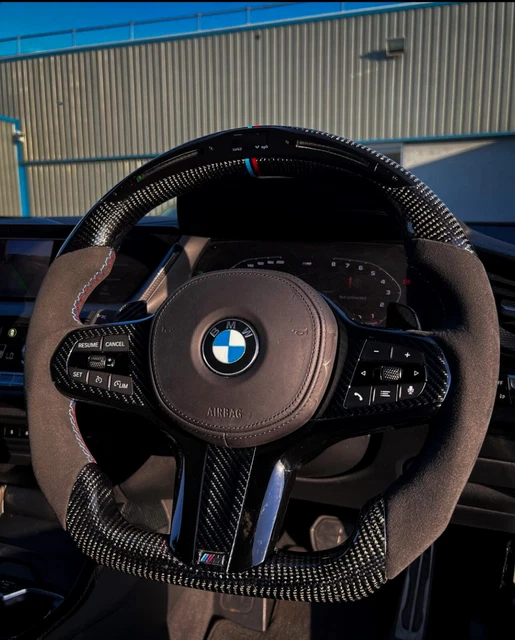 CUSTOM BMW M3 M4 M5 G80 G82 F40 F90 Carbon Fibre LED Steering Wheel £ ...