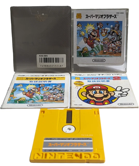FAMICOM DISK SYSTEM SUPER MARIO BROS+MARIO 2 (jeu+étui+BOITE... EUR 81 ...