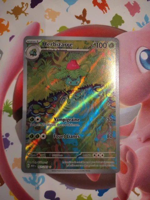 CARTE POKÉMON HERBIZARRE 167/165 Full Art EV3.5 Écarlate Et Violet Mew ...
