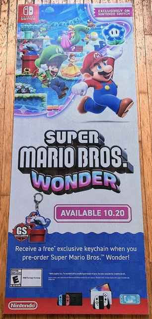 NINTENDO SWITCH SUPER MARIO BROS WONDER mesh store window banner 24x60 ...