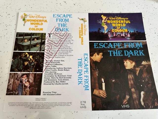 ESCAPE FROM THE Dark - Sample VHS Video Sleeve - UK Small Box Walt ...