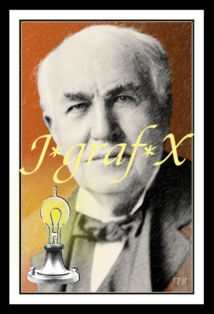 THOMAS ALVA EDISON; Legendary Inventor - Portrait Poster - Really Cool ...