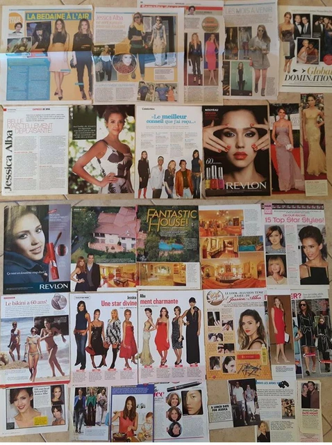JESSICA ALBA NEWSPAPER & Magazine CLIPPINGS * Adverts * Revlon PACK # 2 ...