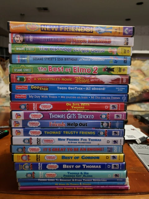 LOT OF 21 DVDs Thomas Train Tank Engine Sesame Street Yo Gabba Elmo ...
