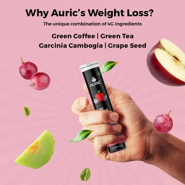 AURIC GET SLIM Effervescent Tablet | Green Tea, Grape Seed | 20 Tablets ...
