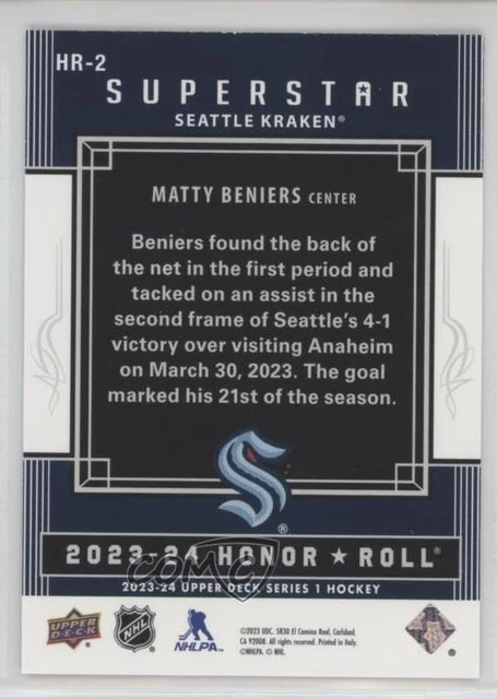 2023-24 UPPER DECK Series 1 Honor Roll Silver Rainbow /250 Matty ...