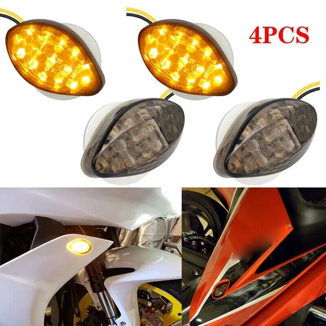 4X AMBER LED Turn Signal Lights For Honda Grom CBR 600 F3 F4i 1000RR Flush Mount EUR 18,85 ...