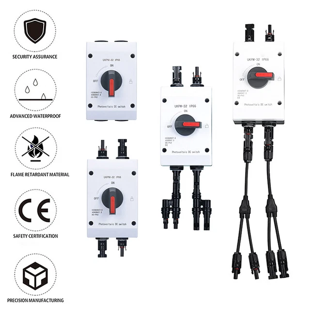 SOLAR SWITCH PHOTOVOLTAIC Electrical Isolator PV DC 1200V 32A Outdoor ...