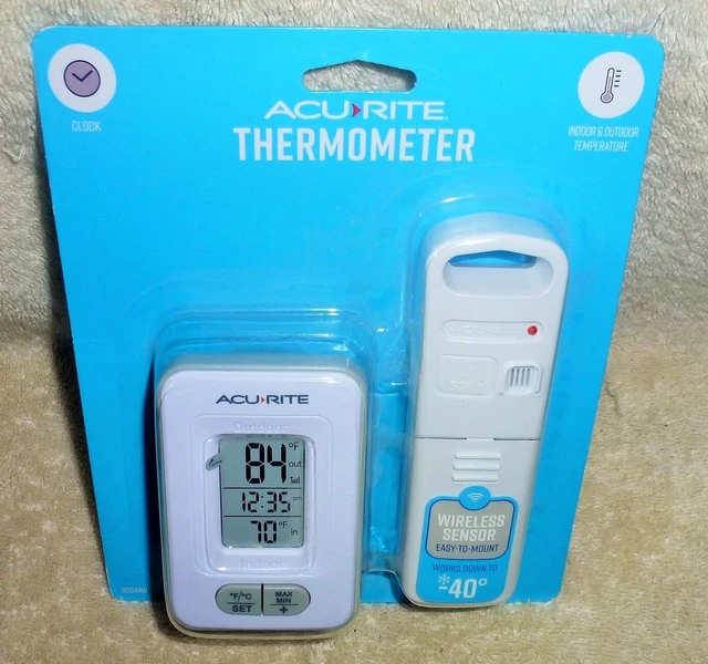 ACU-RITE WIRELESS DIGITAL Thermometer Indoor Outdoor Weather Station ...