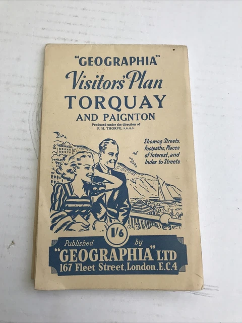 VISITORS MAP PLAN Vintage Guide Torquay And Paignton By Fleet Street £5 ...