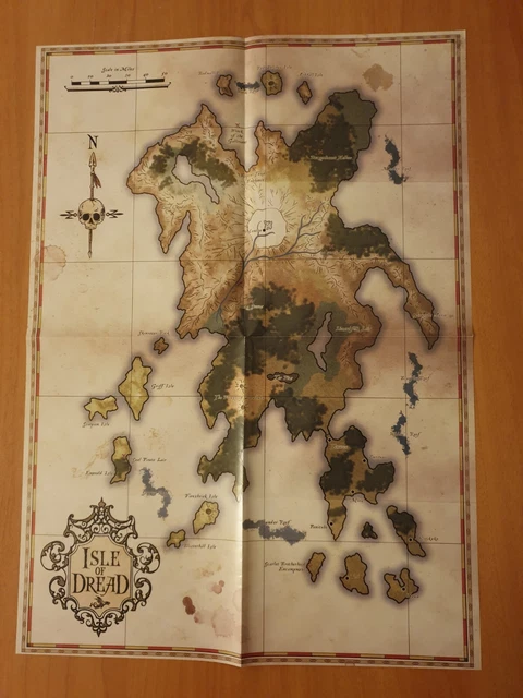 D&D THE ISLE of Dread Map fold-out POSTER Adventure Dungeons & Dragons ...