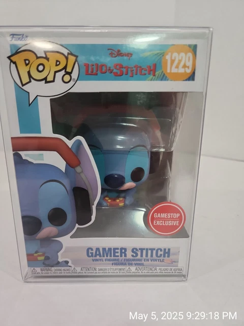 FUNKO POP DISNEY Lilo & Stitch Gamer Stitch #1229 GameStop Exclusive ...