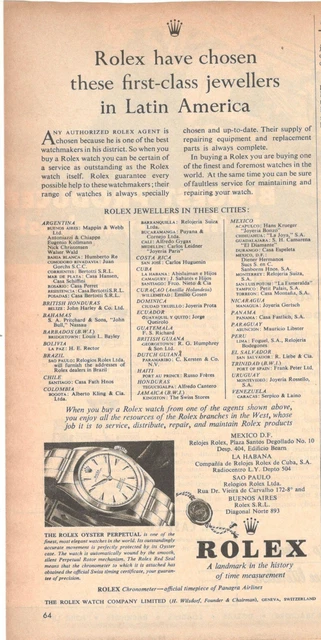 ROLEX MONTRE OYSTER Perpetual Rotor Mechanism Publicité 1 Page 1957 EUR ...
