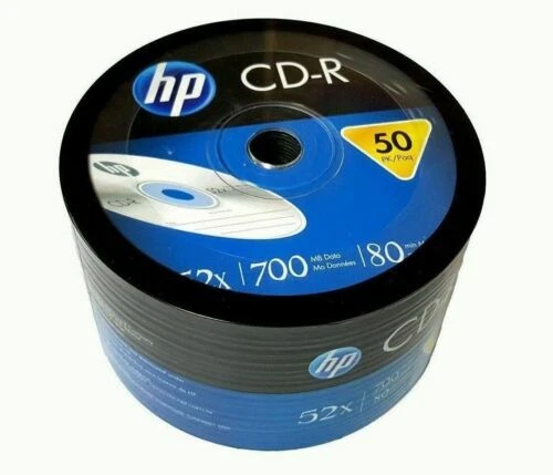 HP BLANK CD-R CDR LOGO 52X 700MB 80MIN BRANDED LOT = 50 TO 1800 Discs ...