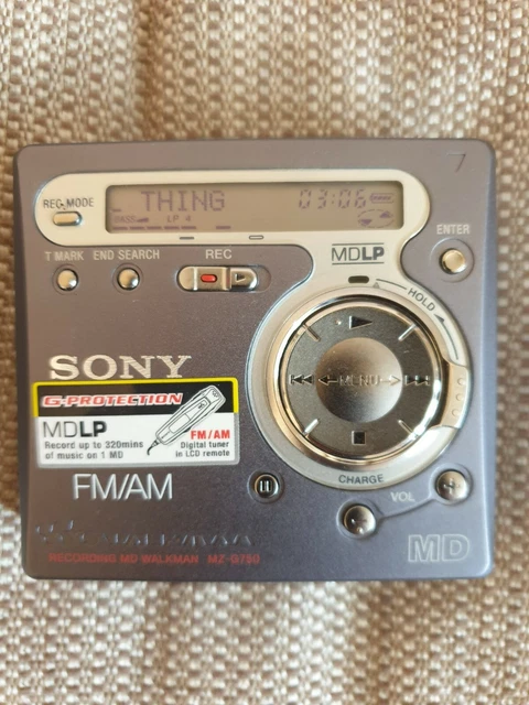 SONY WALKMAN MD RADIO FM/AM MINIDISC PLAYER / RECORDER MZ-G750 and RM ...