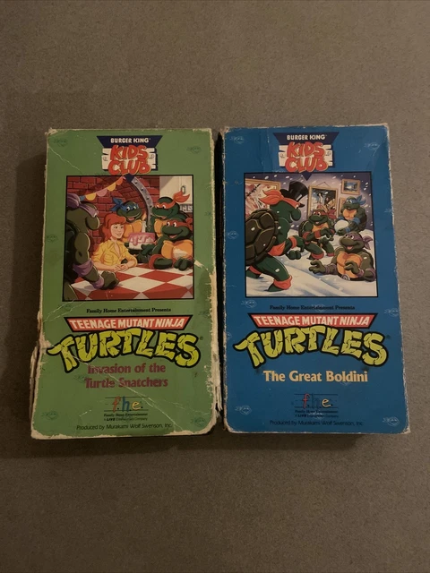 VINTAGE TMNT 1989 Burger King VHS Teenage Mutant Ninja Turtles Set of 2 ...