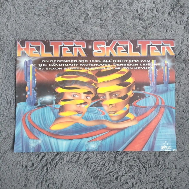 HELTER SKELTER RAVE Flyer, A3, Old Skool Acid House Rave Flyers, Pez ...