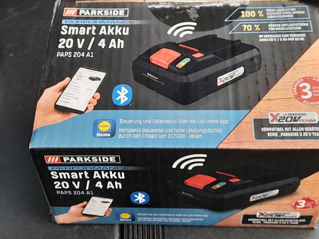 PARKSIDE PERFORMANCE 20-VOLT Smart Battery 4-Ah with Lidl Home App ...
