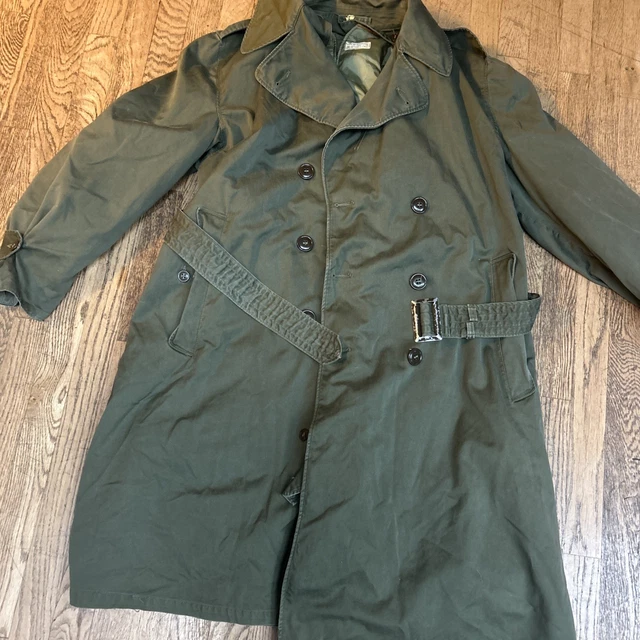VINTAGE KOREAN WAR 1950s OD-7 Us Army Trench Coat with Liner £25.86 ...