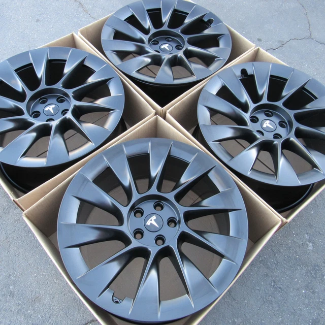TESLA MODEL Y 20" Wheels RIMS Satin BLACK 2020 2021 2022 Factory OEM ...