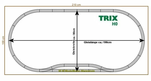 **TRIX H0 C-GLEIS Set 1,28-teilig,Oval R2 mit Bahnhofsgleis,Bogenradius ...
