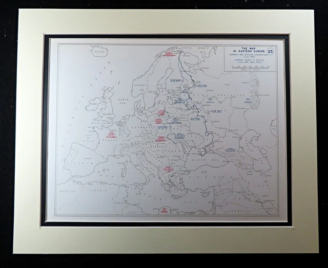 WW2 MILITARY MAP The Eastern Front Army German Russian Operations USMA ...